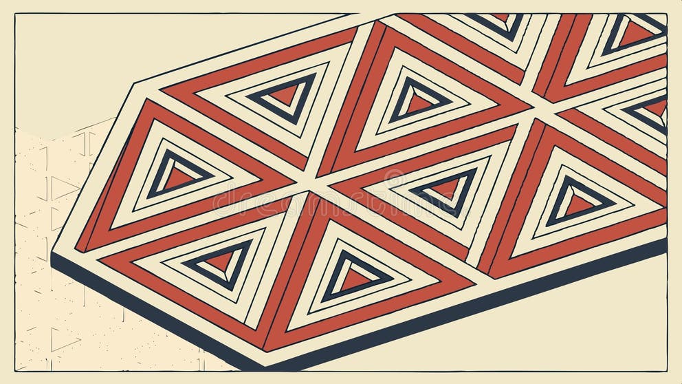 Geometric Pattern with Triangles and Earthy Color Scheme Vector Design ...