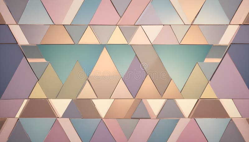 Geometric Pattern of Triangles in Pastel Colors, Creating a Sense of ...