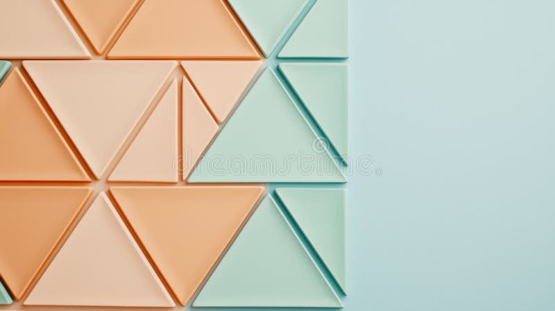 A Geometric Pattern of Triangles in Various Shades of Peach and Light ...