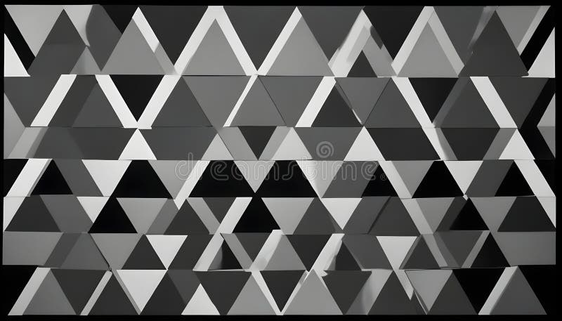A Geometric Pattern of Triangles in Varying Shades of Grey Creates a ...