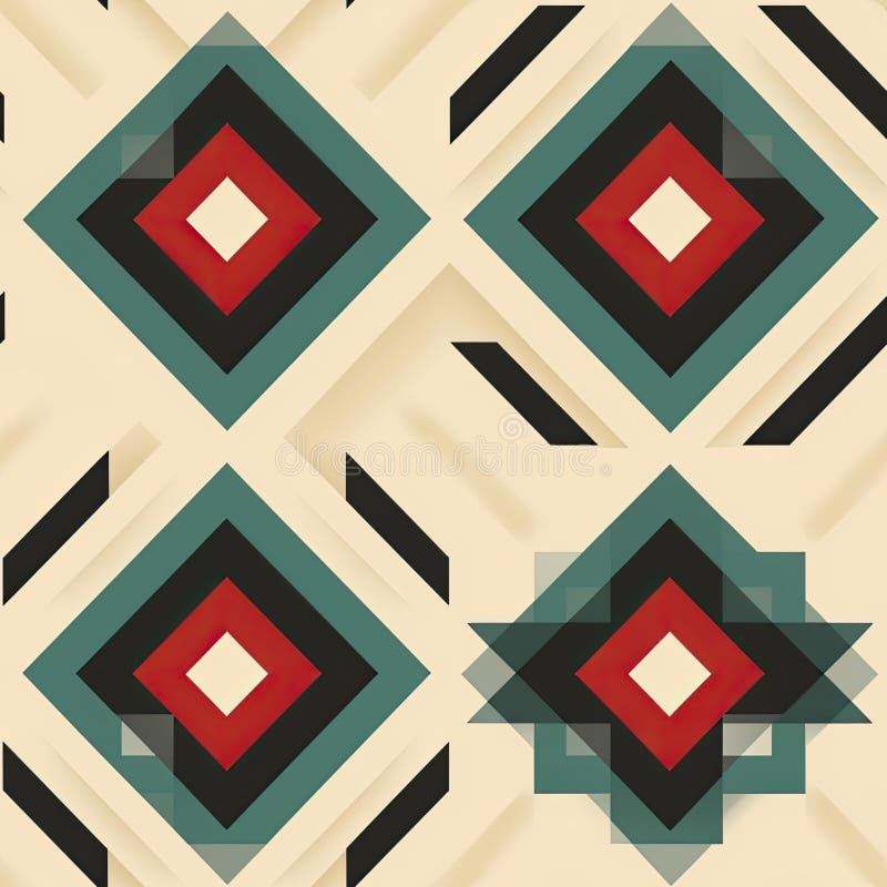 Geometric Pattern Using Square Shapes in Cultural Motifs and Vintage ...