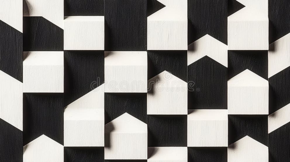 A Geometric Pattern of White and Black Cubes with Angled Edges. Stock ...