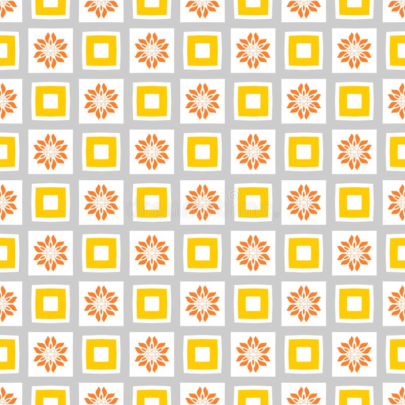 Geometric Pattern in Yellow, Orange, Grey and White Colors. Stylish ...