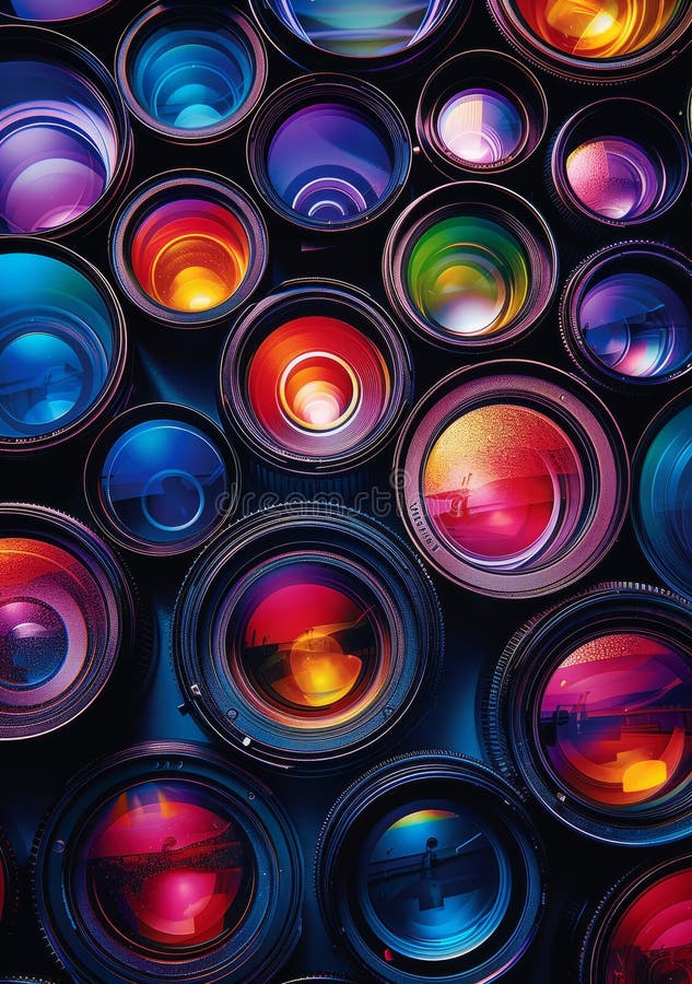 A Geometric Patterned Background Using an Arrangement of Old Camera ...