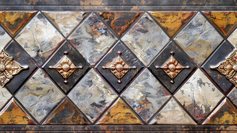 A Geometric Patterned Border with Metallic Accents and a Subtle ...