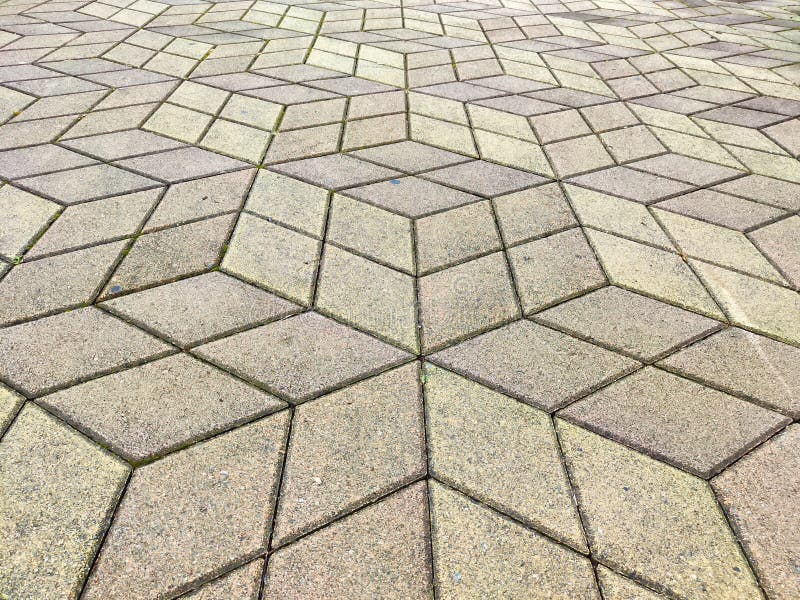 Geometric Patterned Pavers Arranged in a Decorative Layout on a Pathway ...