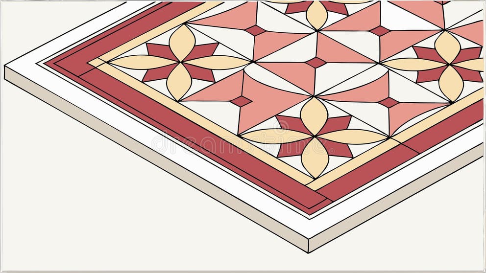 Geometric Patterned Rug Illustration Vector Interior Decor Design ...