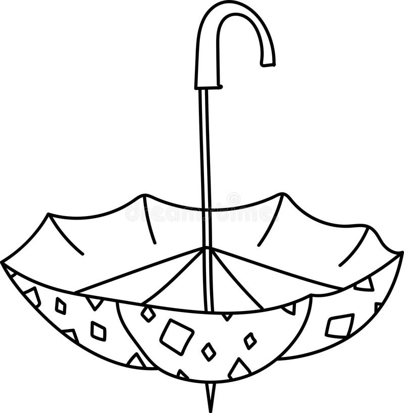 Geometric Patterned Umbrella Drawing Stock Illustration - Illustration ...