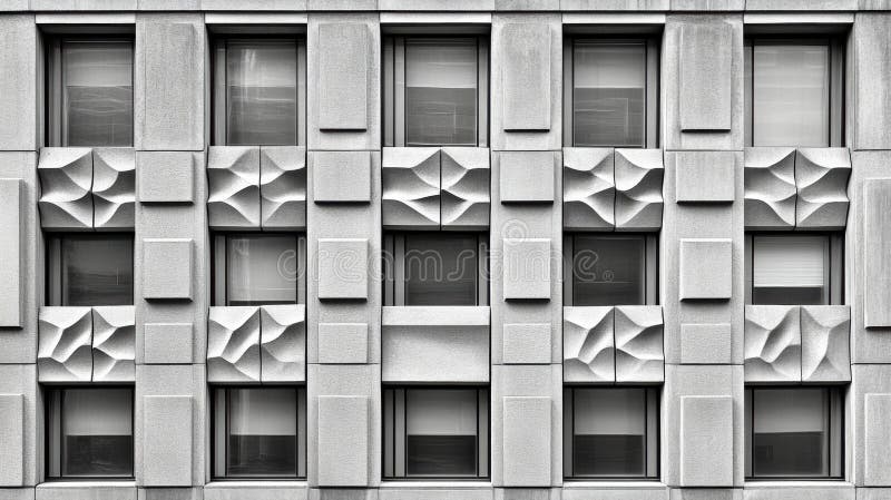 Geometric Patterns Adorn a Modern Building Facade, Creating a Striking ...