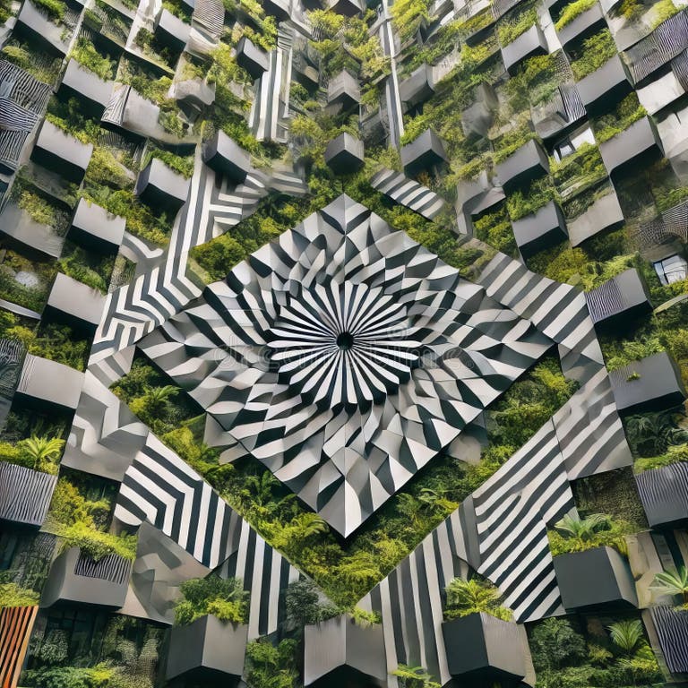 Geometric Patterns Berlin Germany Vertical Gardens Designed Wi Stock ...