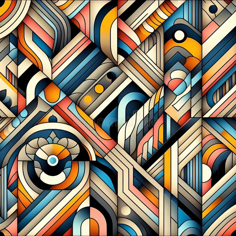 Geometric Patterns with Bold an Rare Odd Stock Illustration ...