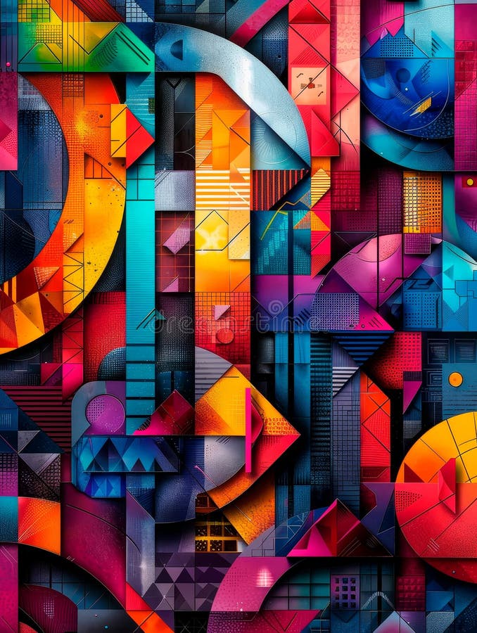 Geometric Patterns with Bold Colors and Sharp Lines, Offering a Modern ...