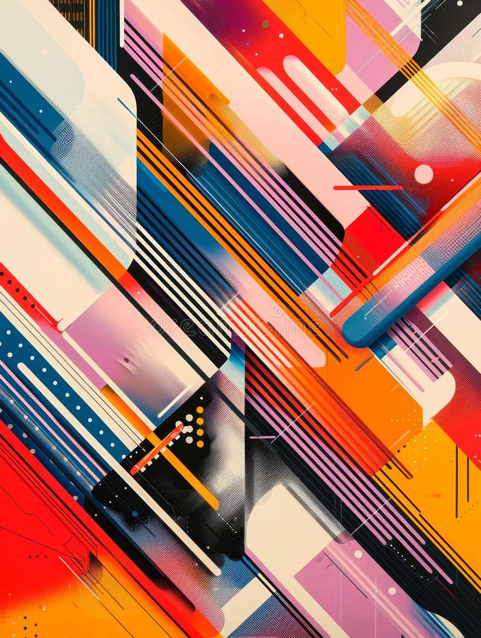 Geometric Patterns with Bold Colors and Sharp Lines, Offering a Modern ...