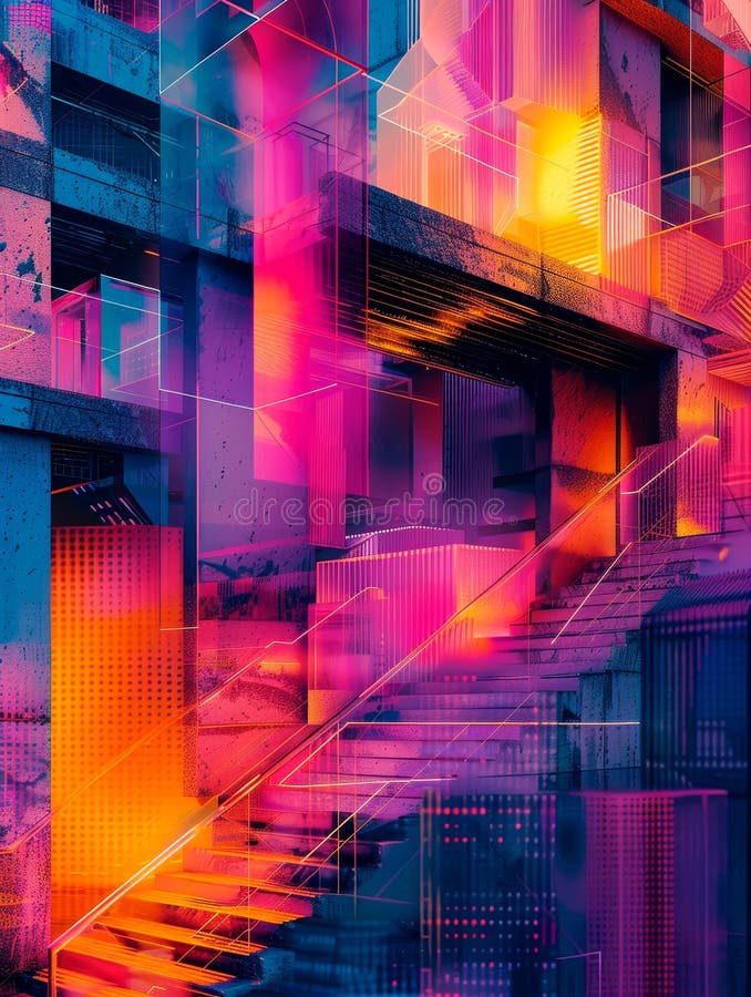 Geometric Patterns with Bold Colors and Sharp Lines, Offering a Modern ...