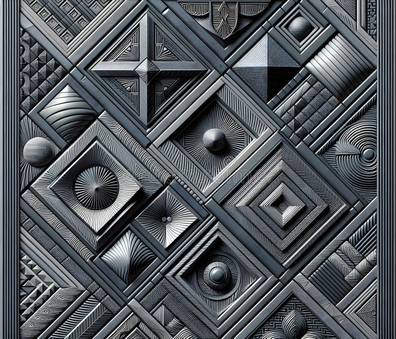 Geometric Patterns with 3D Embossed or Sunken Effects Create Textured ...