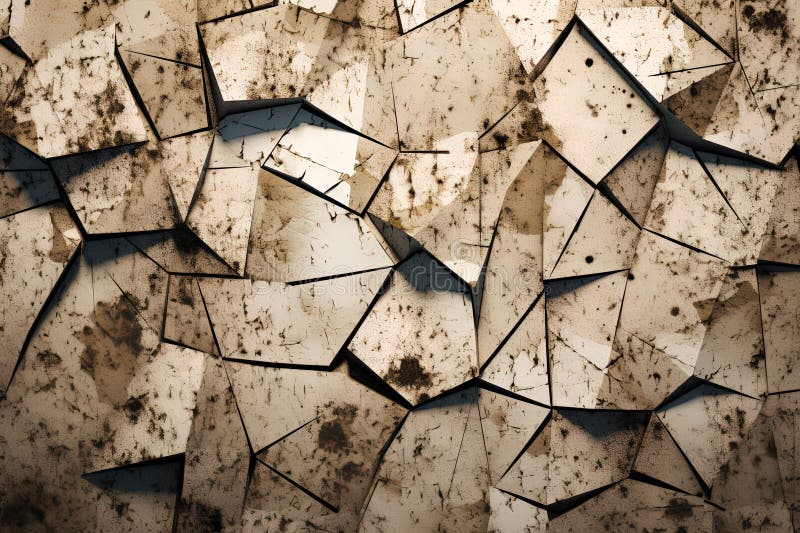 Geometric Patterns Emerging from a Grunge Wall. Combination of Rough ...