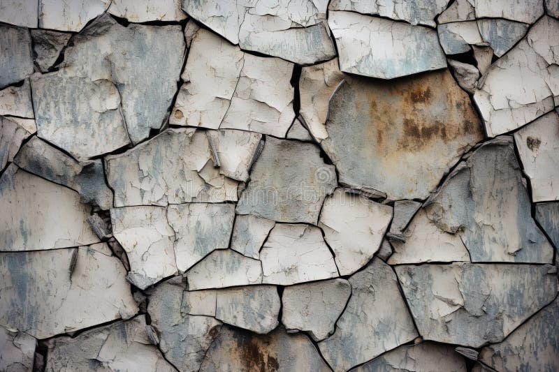 Geometric Patterns Emerging from a Grunge Wall. Combination of Rough ...