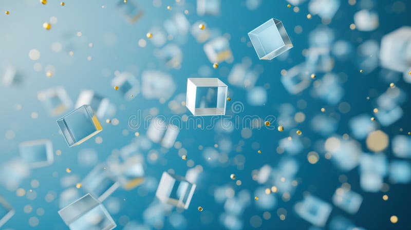 Geometric Patterns Floating in a Virtual Reality Space, Abstract ...