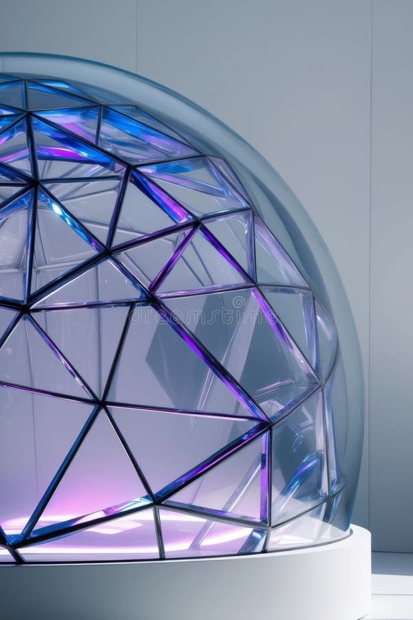 Geometric Patterns with Futuristic Glass Dome. Stock Image - Image of ...