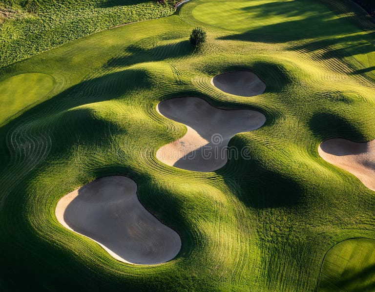 The Geometric Patterns of a Golf Course Bunkers Seen from Above ...