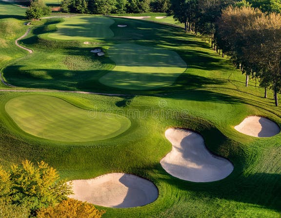 The Geometric Patterns of a Golf Course Bunkers Seen from Above ...