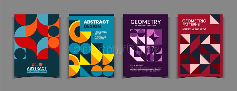 Geometric Patterns. Graphic Shape Posters with Minimal Background and ...