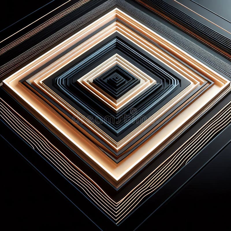 Geometric Patterns Inspired by Op Art with Edge Lighting Highlig Stock ...