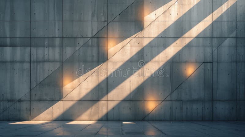 Geometric Patterns of Light and Shadow on a Concrete Fasade ...