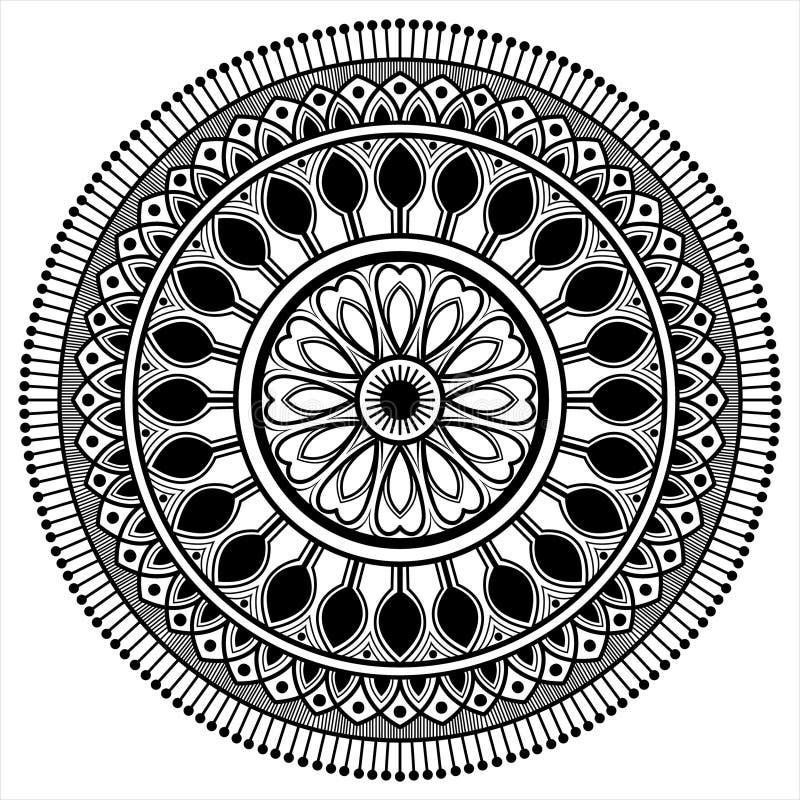 A Geometric Patterns Mandala Design Vector Illustration Artwork Stock ...