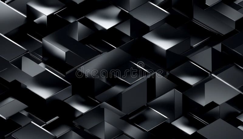 Geometric Patterns Mingle in a Dark, Abstract Landscape of Forms Stock ...
