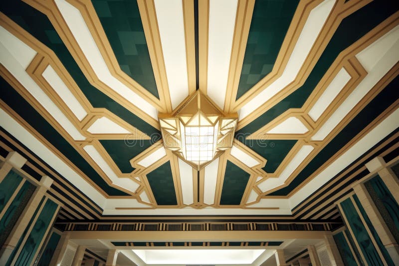 Geometric Patterns on a Modern Ceiling Design Stock Illustration ...