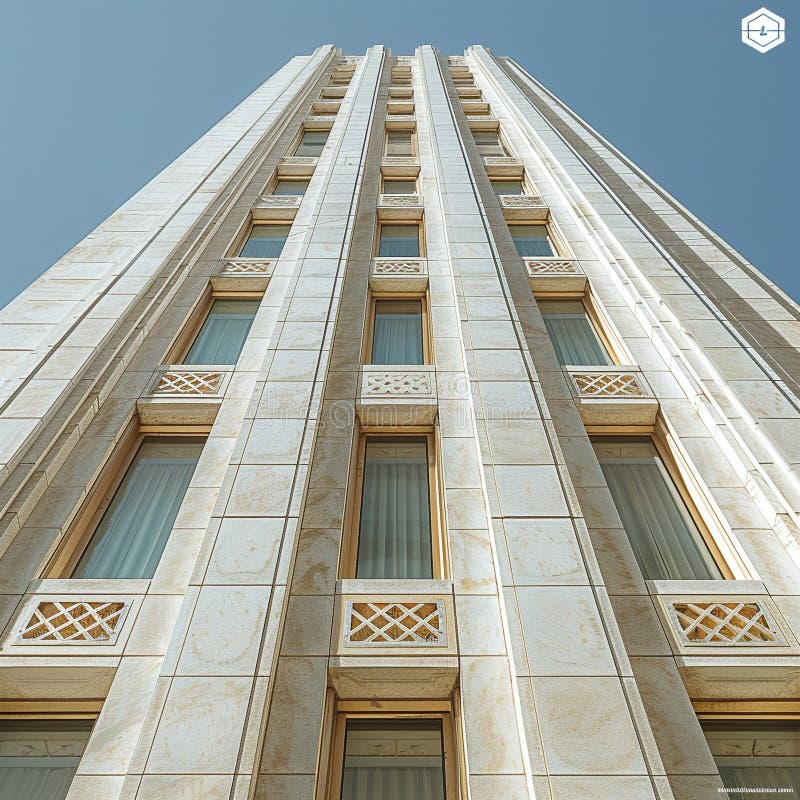 The Geometric Patterns of a Modern Skyscrapers Facade Stock Photo ...