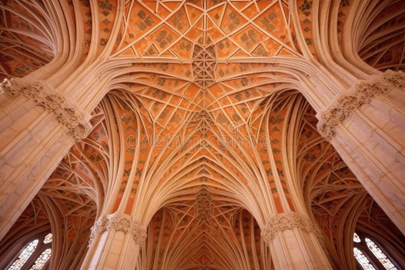 Geometric Patterns on Moorish Cathedral Ceiling Stock Illustration ...