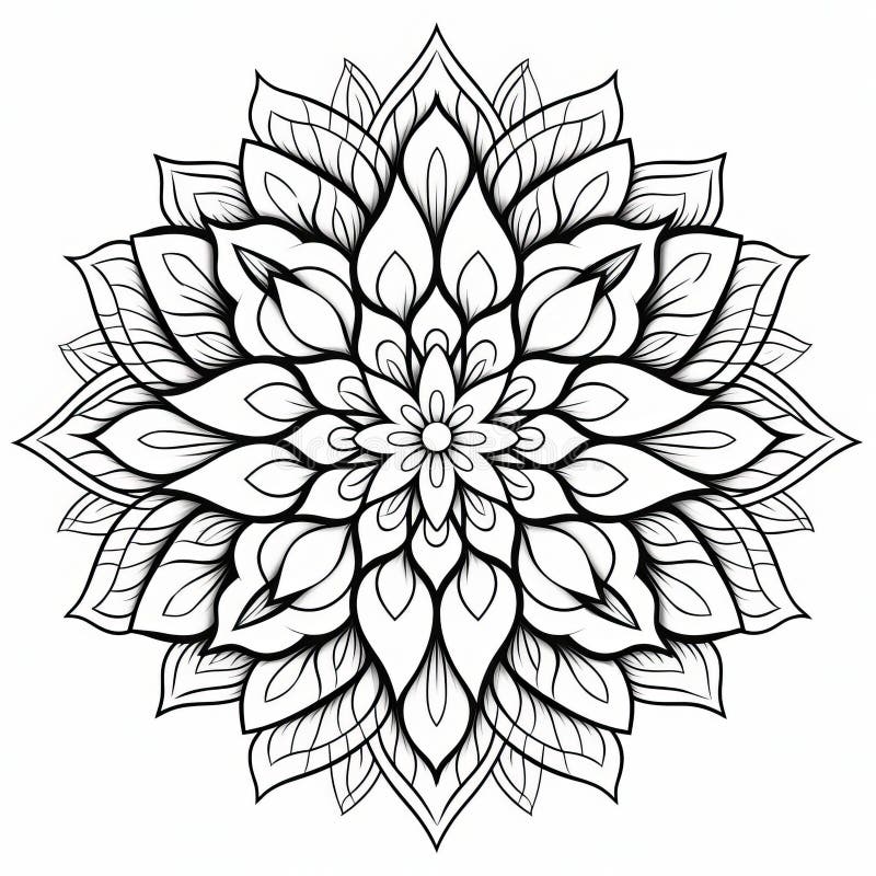 Geometric Patterns in Nature Inspired Black and White Mandala Stock ...