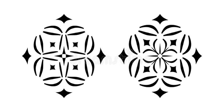 Geometric Patterns Set. Decorative Square Design Elements Stock Vector ...