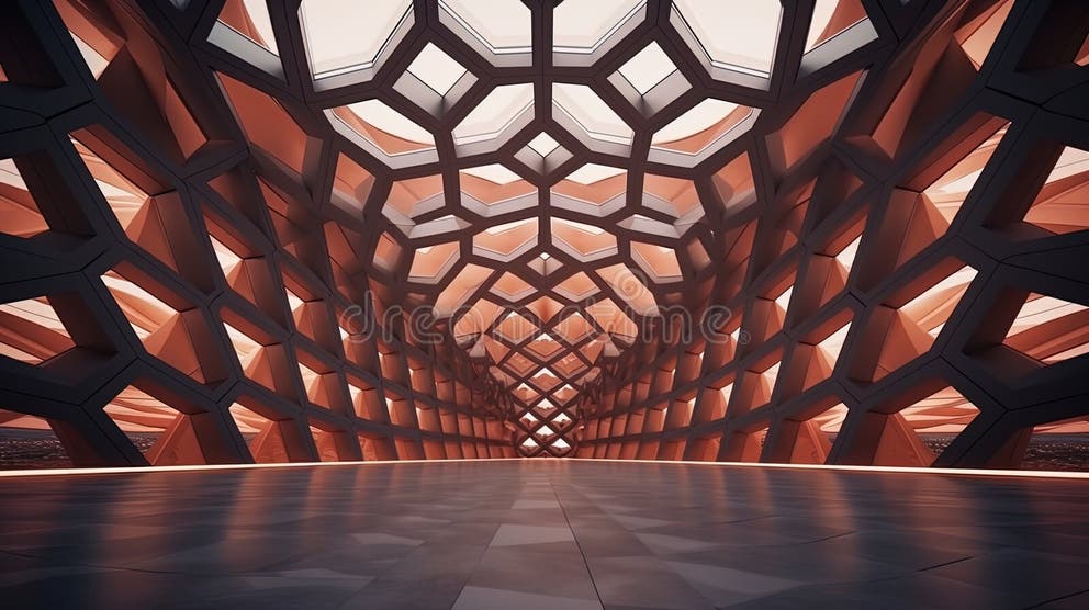 Geometric Patterns in Space Architecture Stock Illustration ...