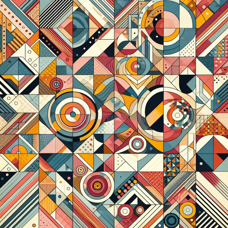 Geometric Patterns with Triangles, Circles, and Squares in Bol Stock ...