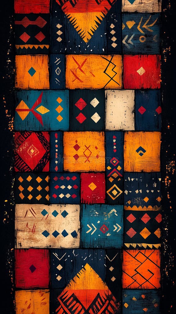 Geometric Patterns in Vibrant Colors Create a Bold Visual Effect on ...