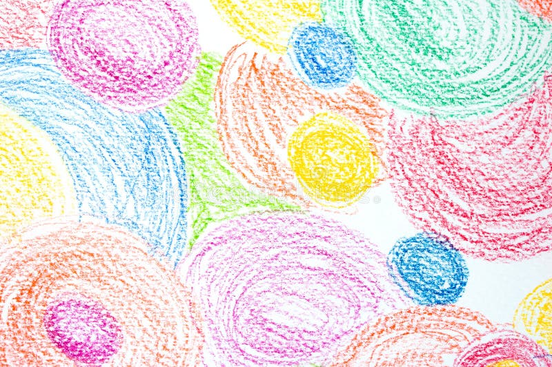 Geometric Pencil Coloring Drawing of Colours and Texture on a White ...