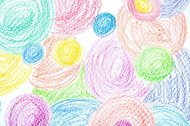 Geometric Pencil Coloring Drawing of Colours and Texture on a White ...