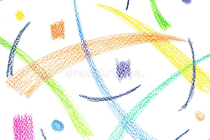 Geometric Pencil Coloring Drawing of Colours and Texture on a White ...