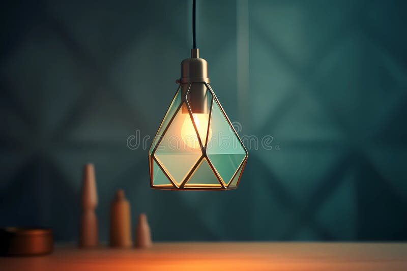 Geometric Pendant Lamp (Generative AI) Stock Illustration ...