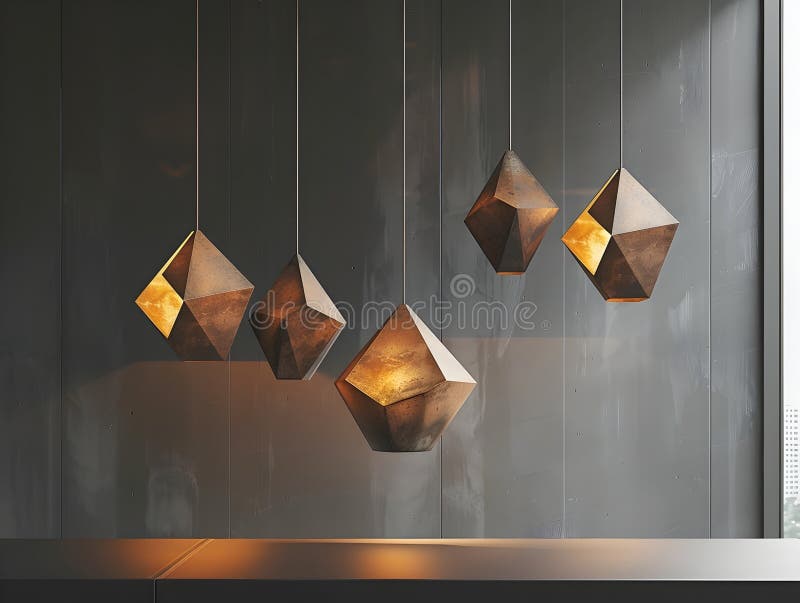 Geometric Pendant Lighting Fixtures with Chiaroscuro Lighting in Modern ...