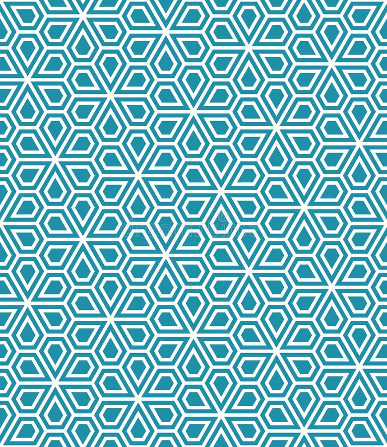 Geometric Pentagon Grid Seamless Floral Pattern Stock Vector ...