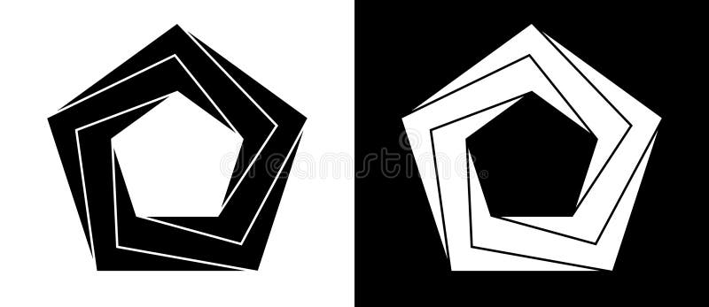 Geometric Pentagon Shape As Modern Design Element or Icon. Black Shape ...