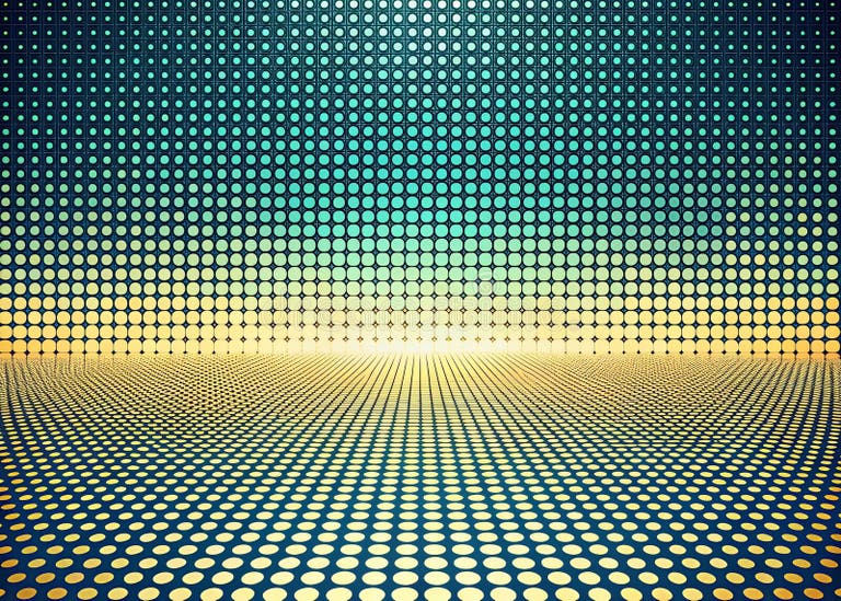 Geometric Perspective Grid Background a Minimalist Halftone Dot Pattern ...