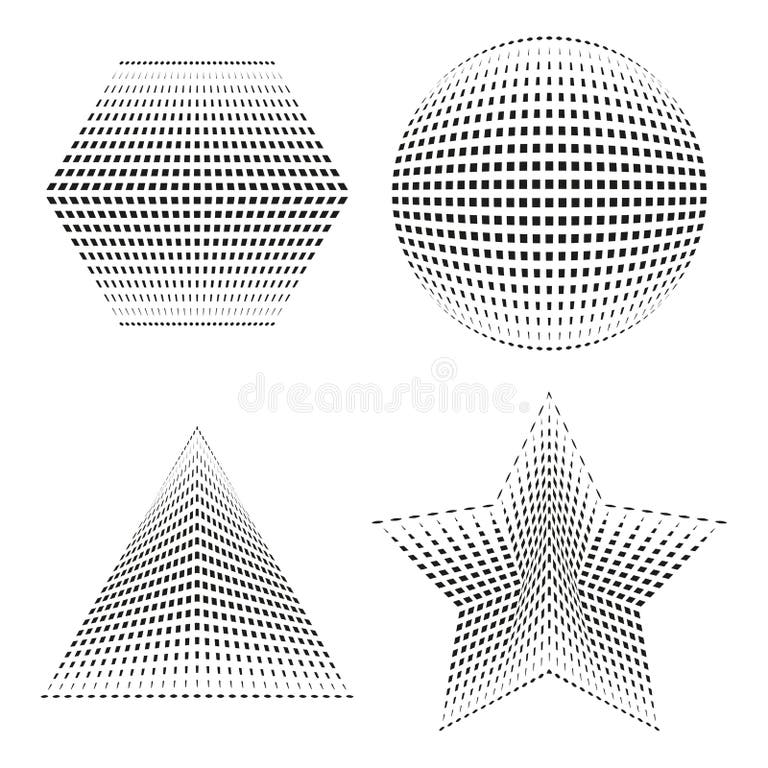 Geometric Perspective Grid. Optical Illusion Shape. Abstract 3D ...