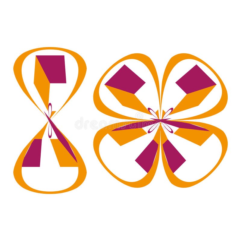 Geometric Petal Shaped Design Stock Illustration - Illustration of ...