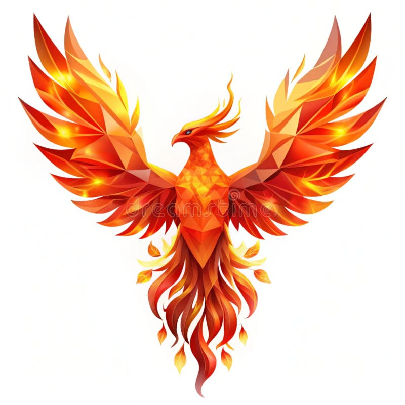 Geometric Phoenix Rising stock illustration. Illustration of ...