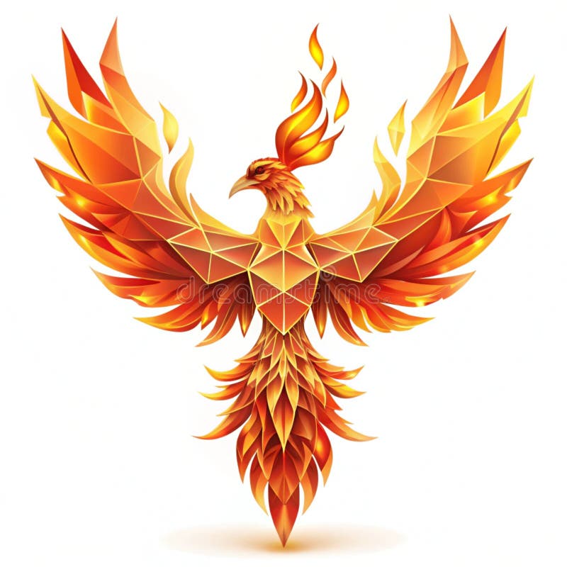 Geometric Phoenix Rising stock illustration. Illustration of phoenix ...